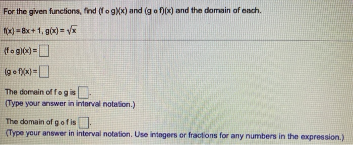 Solved For the given functions, find (fog)x) and (gof)(x) | Chegg.com