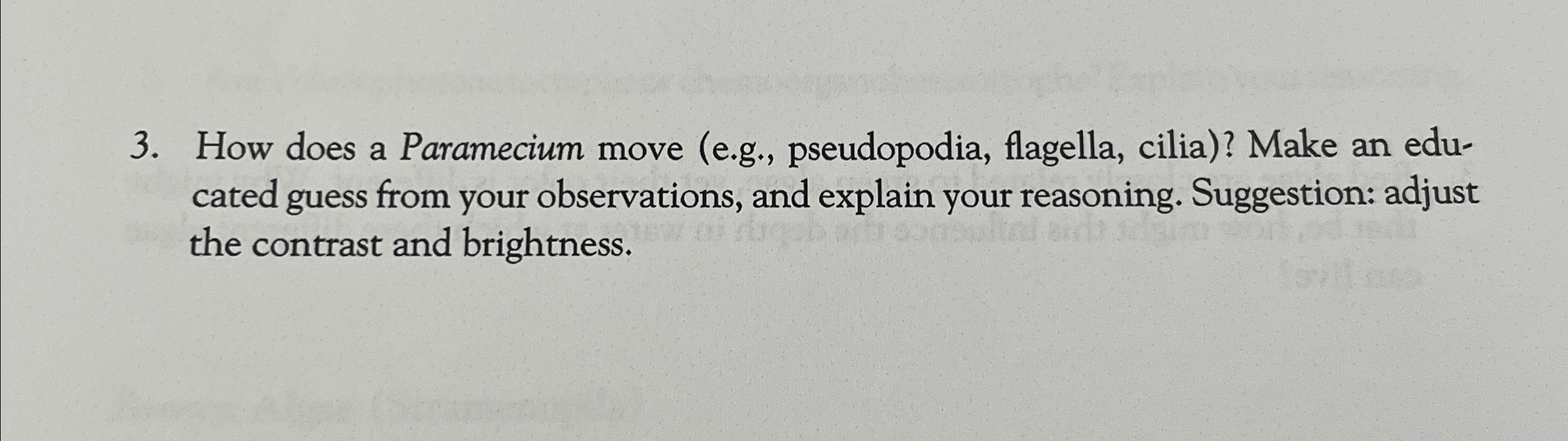 Solved How does a Paramecium move (e.g., ﻿pseudopodia, | Chegg.com