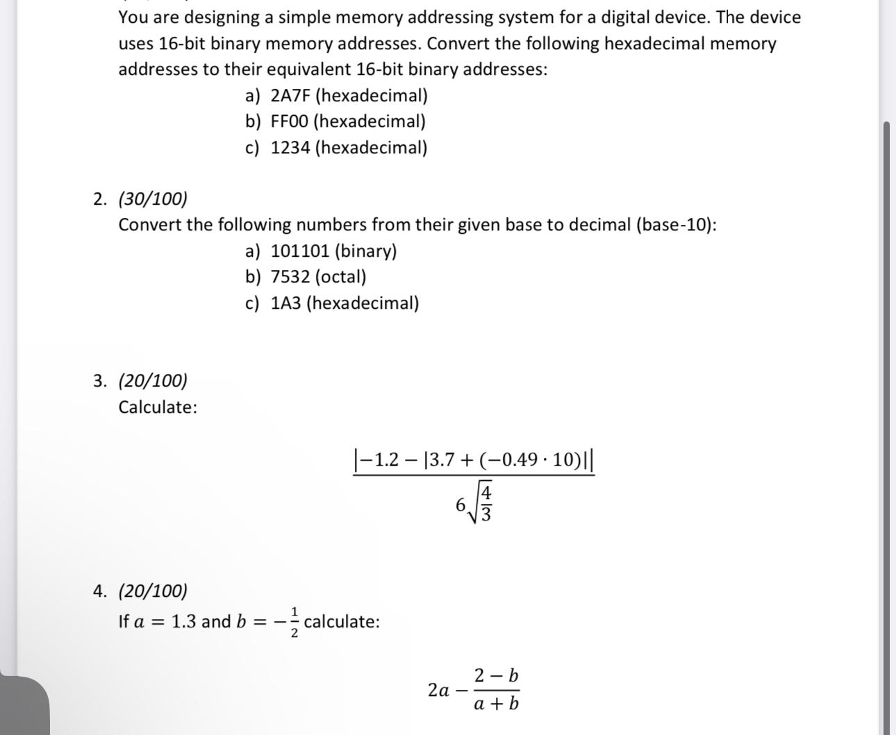 Solved You are designing a simple memory addressing system | Chegg.com