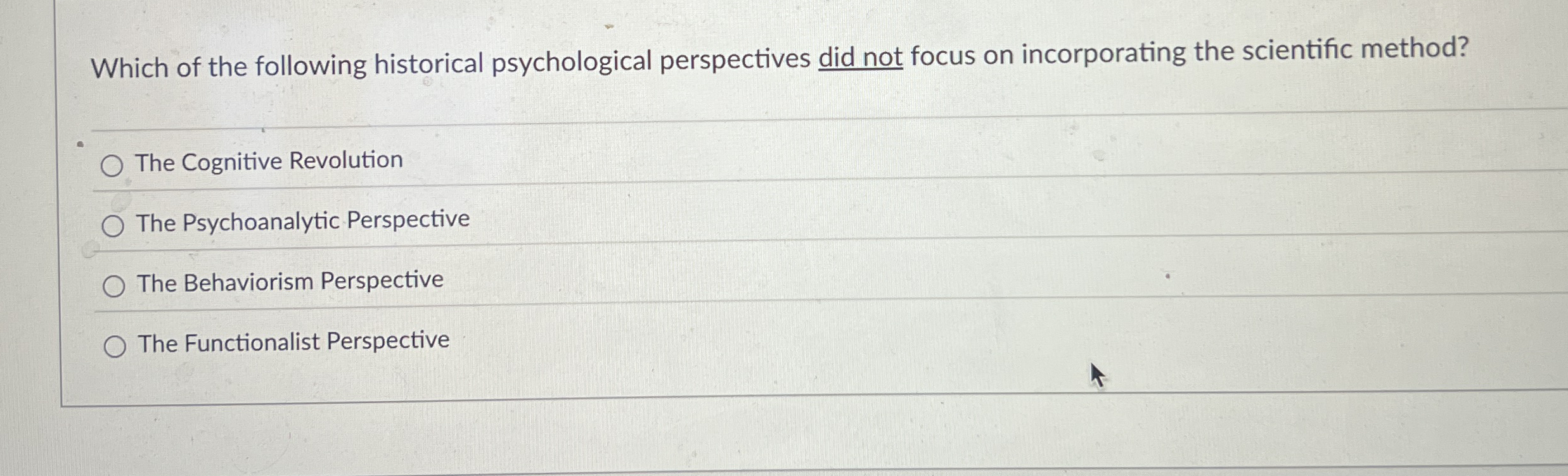 Solved Which of the following historical psychological | Chegg.com