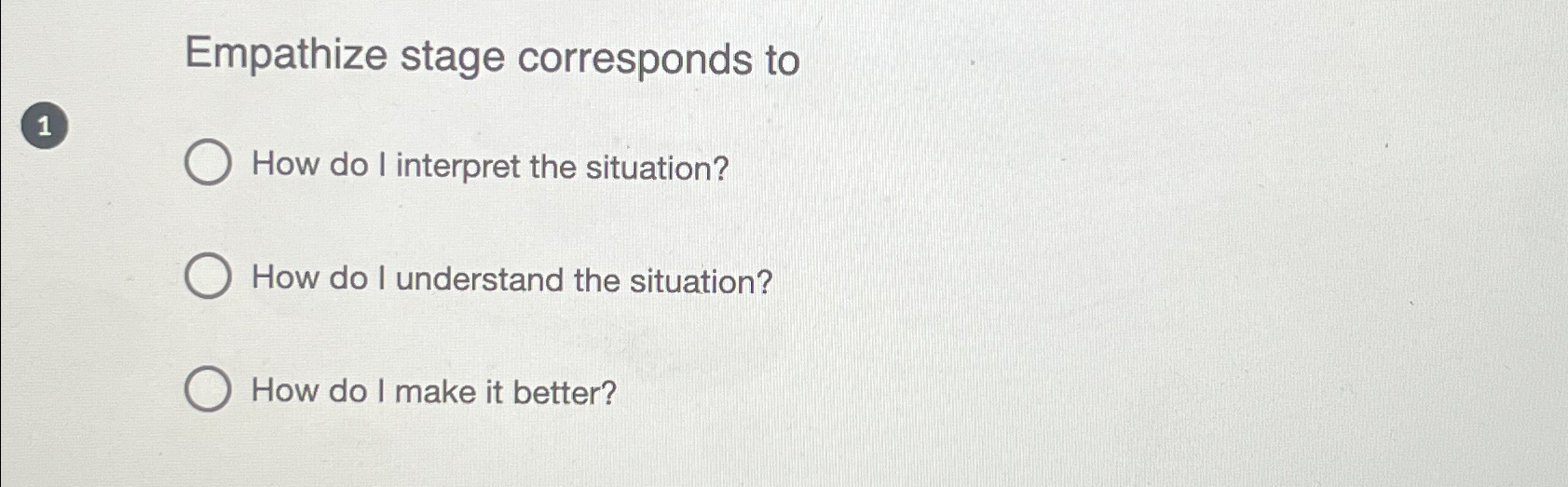 Solved Empathize stage corresponds to1How do I interpret the | Chegg.com