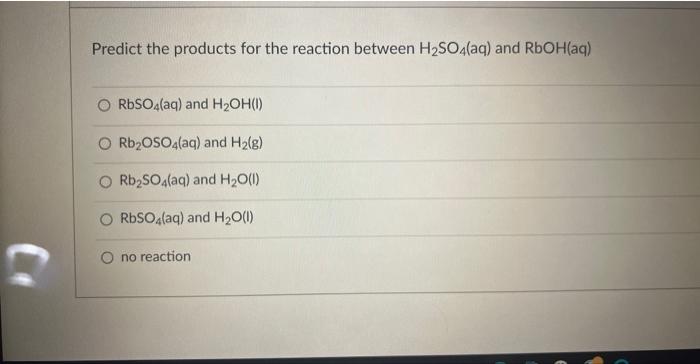 Solved Predict the products for the reaction between | Chegg.com