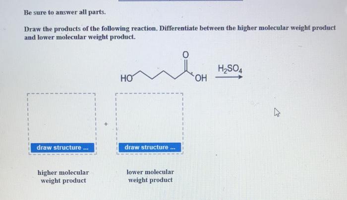 Solved Be sure to answer all parts. Draw the products of the | Chegg.com
