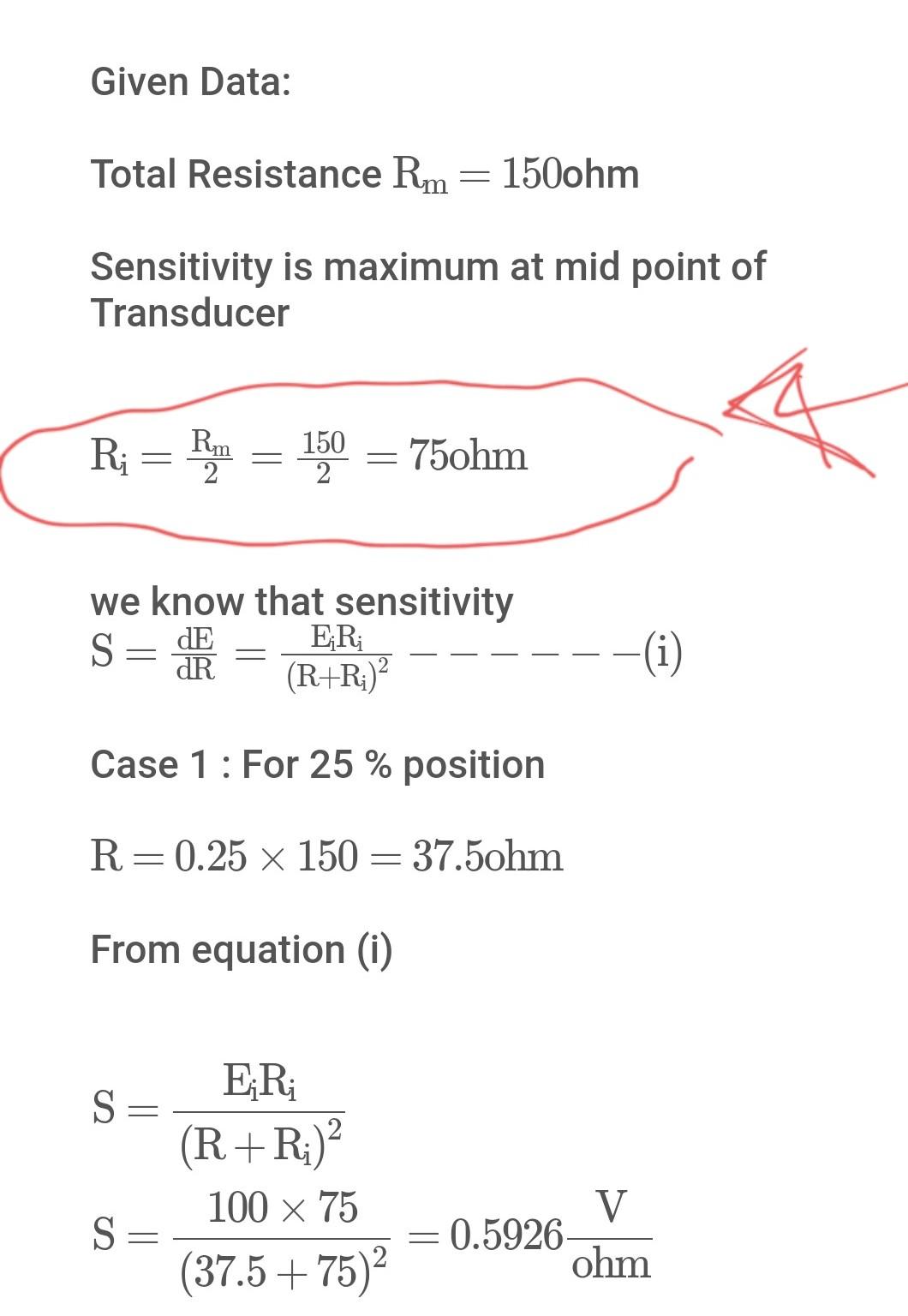 Solved 4- The output of a transducer with a total resistance | Chegg.com