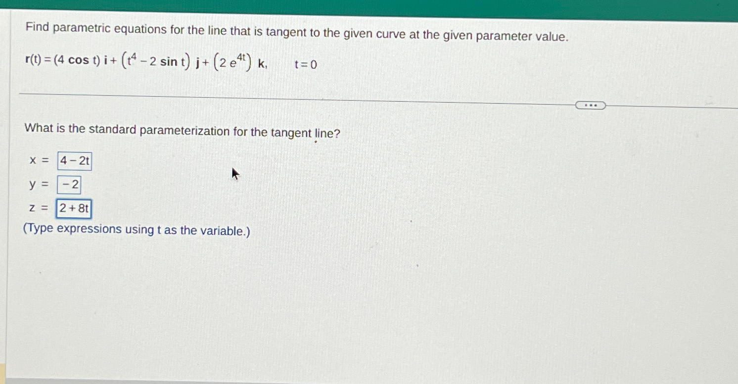 Solved Find parametric equations for the line that is | Chegg.com