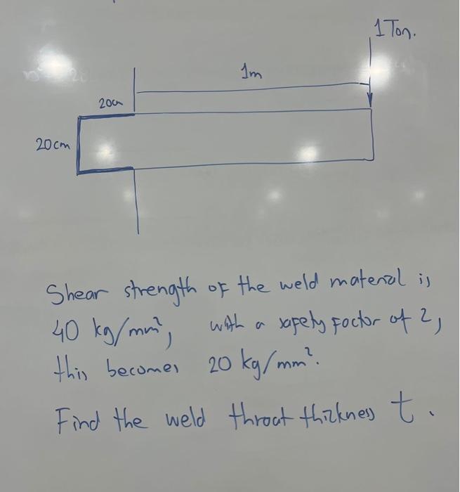 Solved Shear strength of the weld matenal is \\( 40 | Chegg.com Solved Shear strength of the weld matenal is \\( 40 | Chegg.com