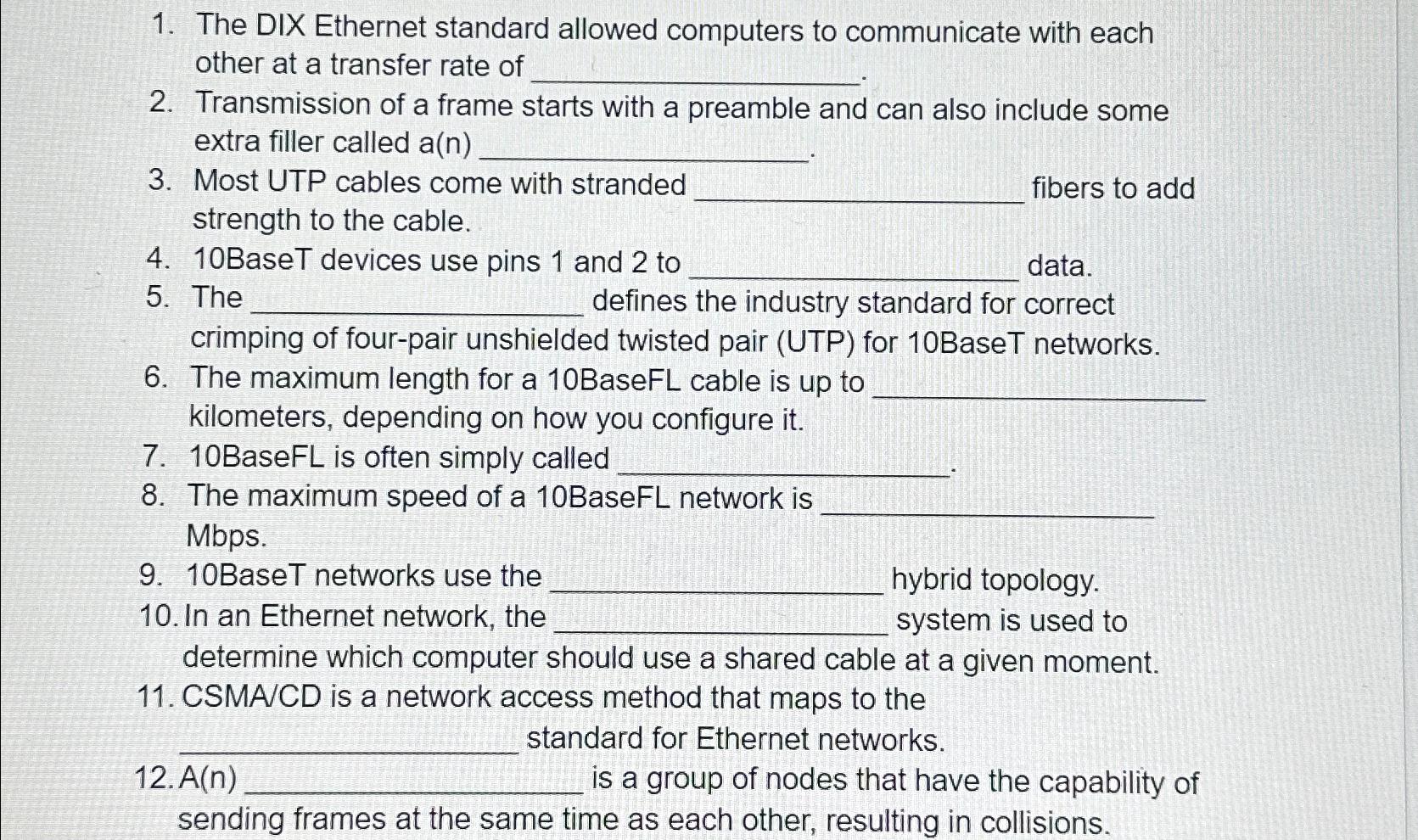 Solved The DIX Ethernet standard allowed computers to | Chegg.com