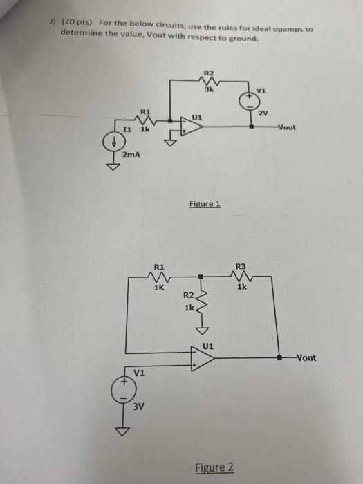 Solved 2) (20 pts) For the below circuits, use the rules for | Chegg.com