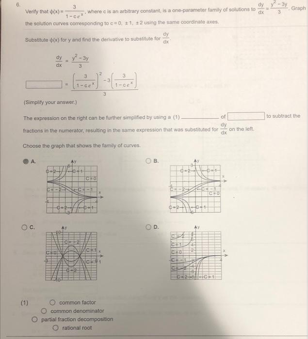 Solved 6 3 -39 Graph dx 3 Verify that (x) - where c is an | Chegg.com