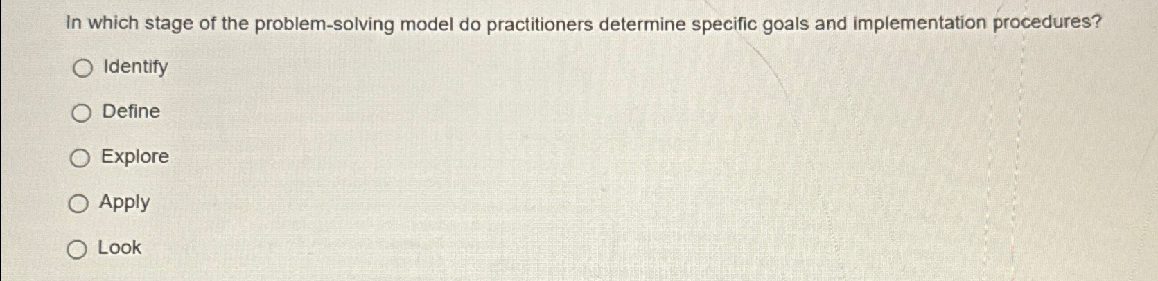 Solved In which stage of the problem-solving model do | Chegg.com