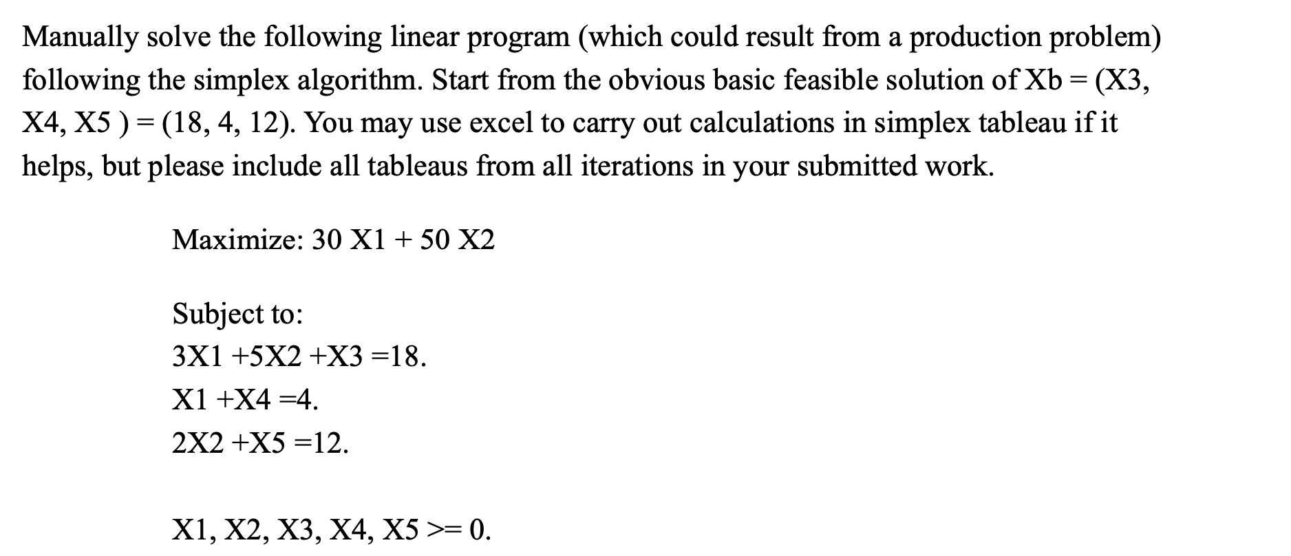Manually solve the following linear program (which | Chegg.com