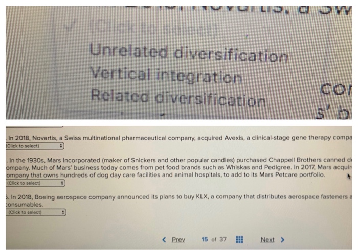 Solved Unrelated diversification Vertical integration | Chegg.com