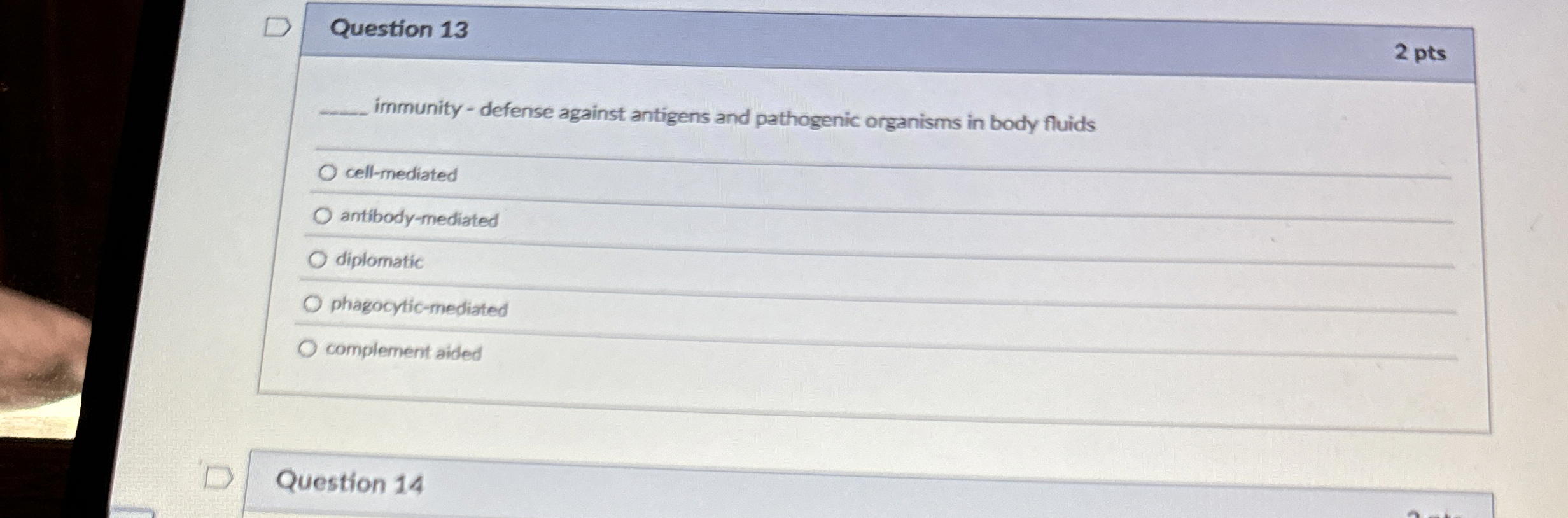 Solved Question 132 ﻿ptsq, ﻿immunity - ﻿defense against | Chegg.com