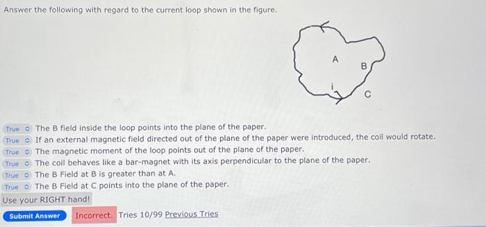 Solved Answer the following with regard to the current loop | Chegg.com