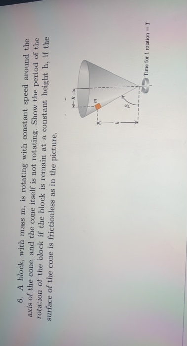 Solved 6. A block, with mass m, is rotating with constant | Chegg.com