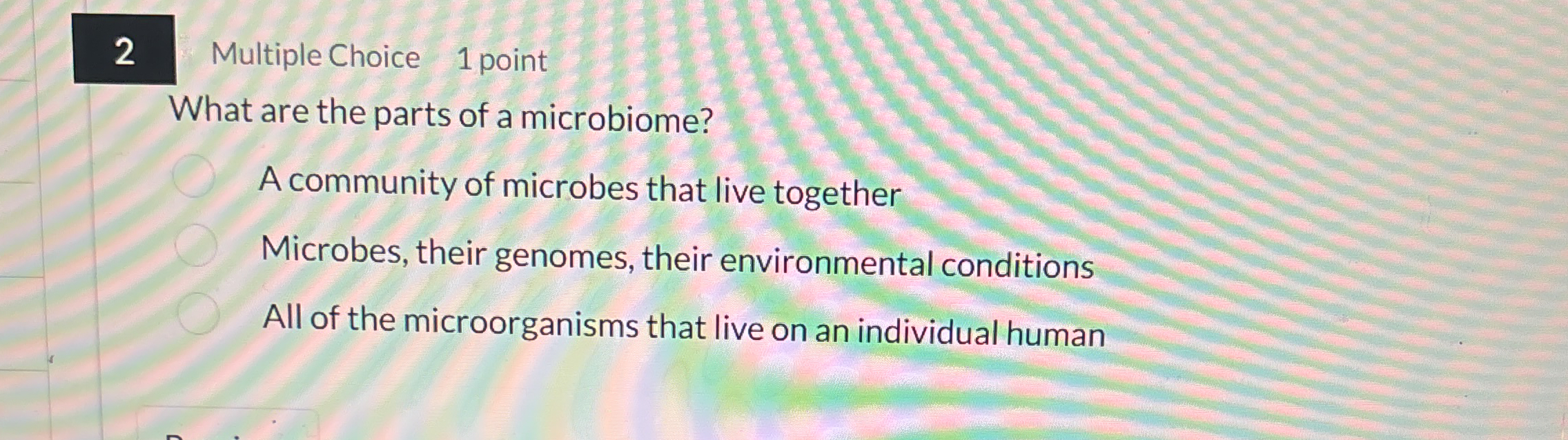 Solved 2Multiple Choice 1 ﻿pointWhat are the parts of a | Chegg.com