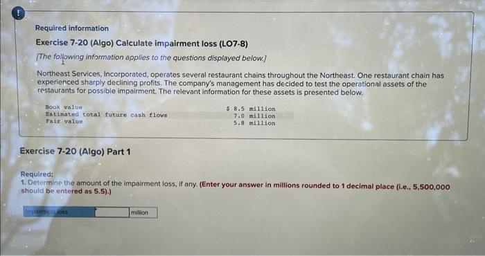 Solved Required information Exercise 7-20 (Algo) Calculate | Chegg.com