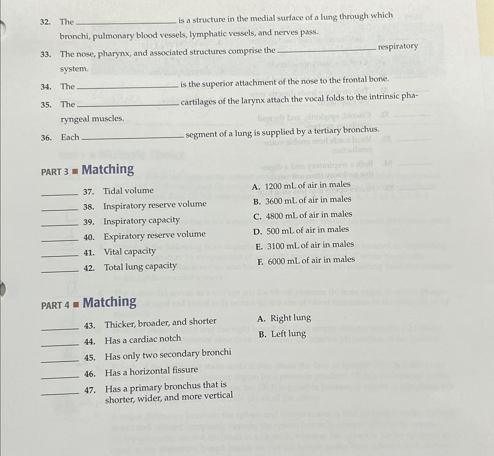 Solved The ﻿is a structure in the medial surface of a lung | Chegg.com