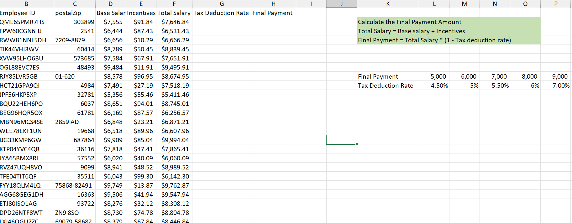 Solved （Use lookup functions） ﻿Complete the Final Payment | Chegg.com