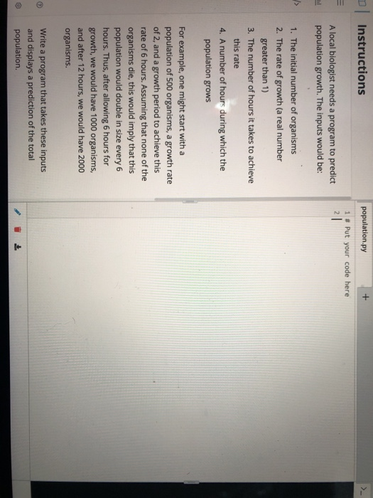 Solved Instructions population.py + 1 # Put your code here A | Chegg.com