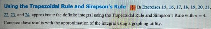 Solved Using the Trapezoidal Rule and Simpson's Rule In | Chegg.com