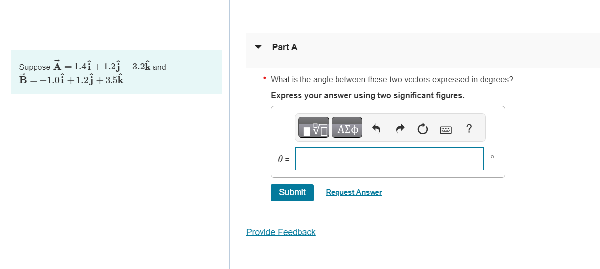 Solved Part ASuppose vec(A)=1.4hat(i)+1.2hat(j)-3.2hat(k) | Chegg.com