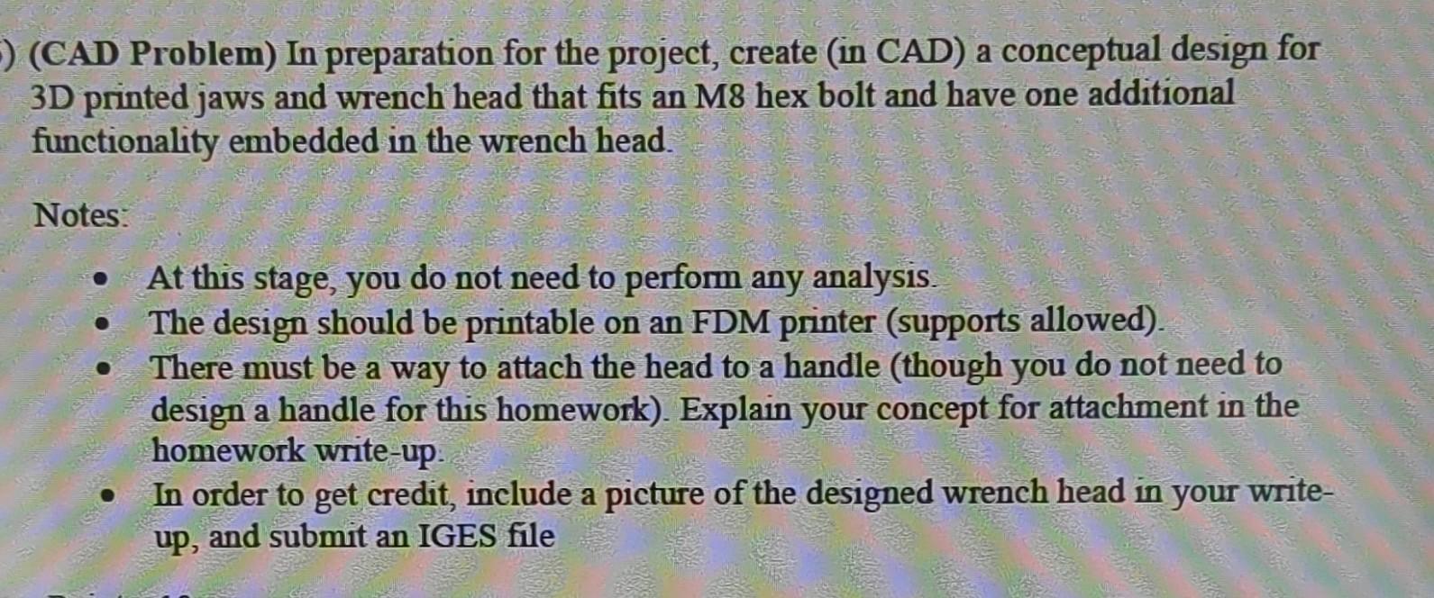 Solved (CAD Problem) In preparation for the project, create | Chegg.com
