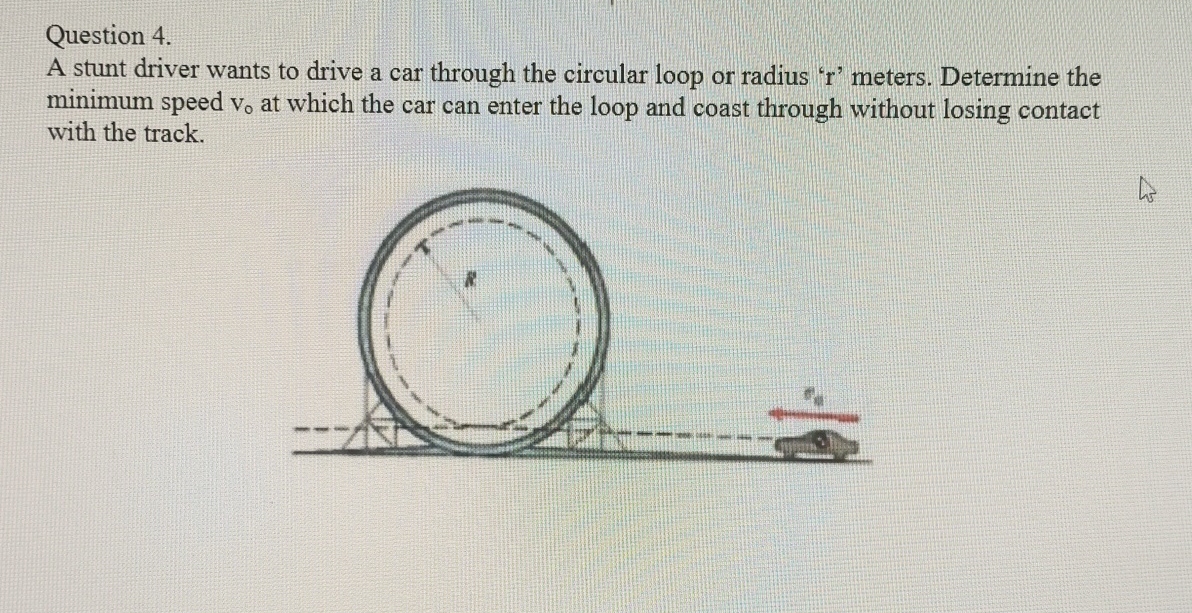 Solved Question 4.A stunt driver wants to drive a car | Chegg.com