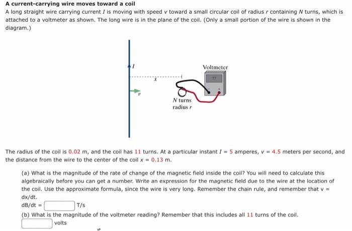 Solved A coil of wire is connected to a power supply, and a | Chegg.com