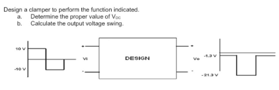 Solved Design A Clamper To Perform The Function Indicated