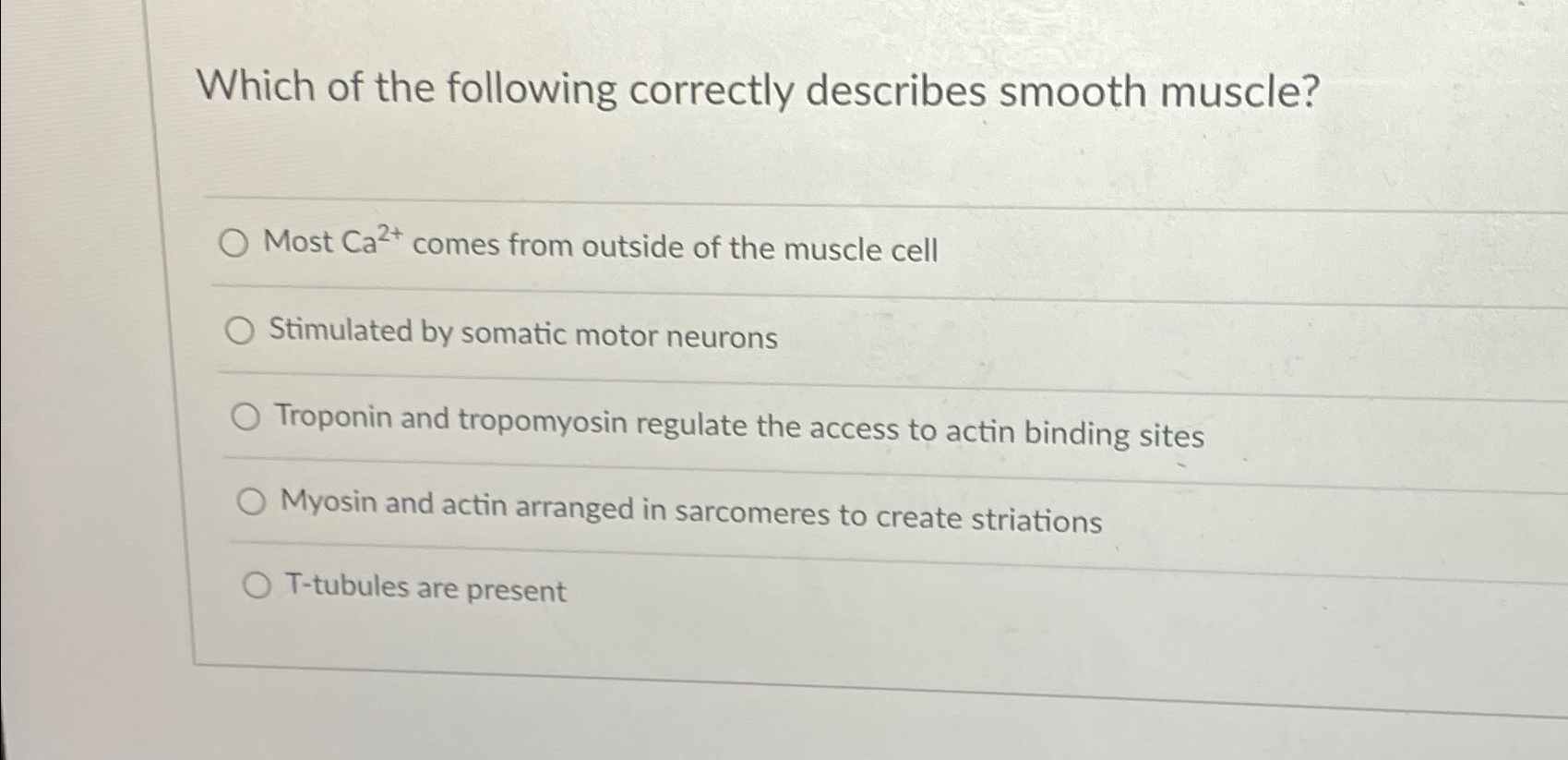 Solved Which of the following correctly describes smooth | Chegg.com