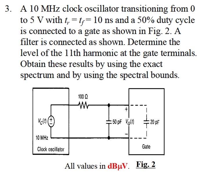 3. A 10MHz clock oscillator transitioning from 0 to 5 | Chegg.com