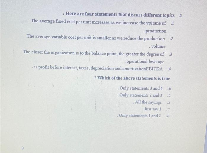 Solved : Here are four statements that discuss different | Chegg.com