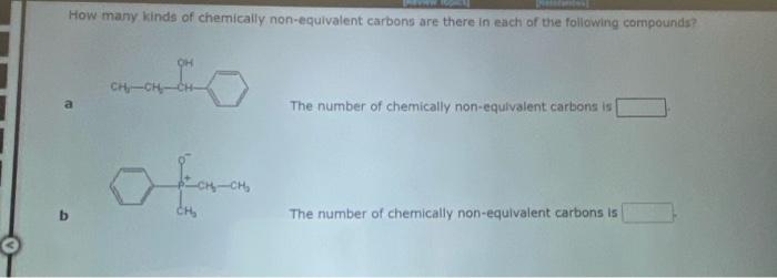 Solved How many kinds of chemically non-equlvalent hydrogens | Chegg.com