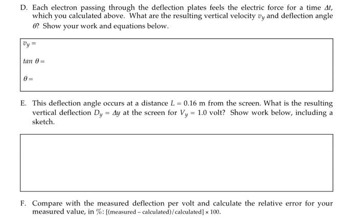 Solved B. The vertical deflection plates of the CRT have a | Chegg.com
