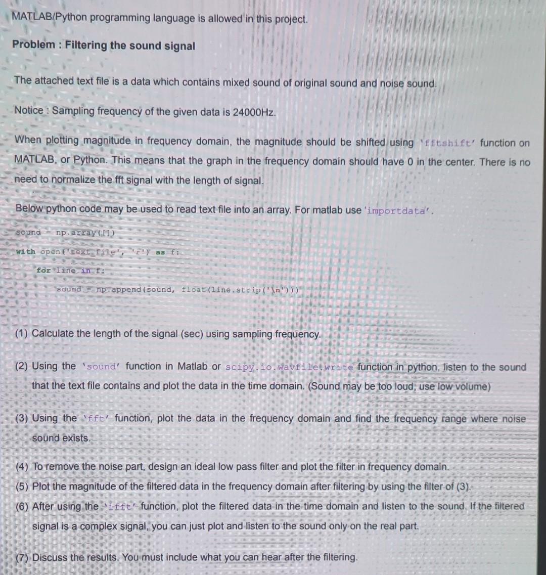 Solved Matlabpython Programming Language Is Allowed In This