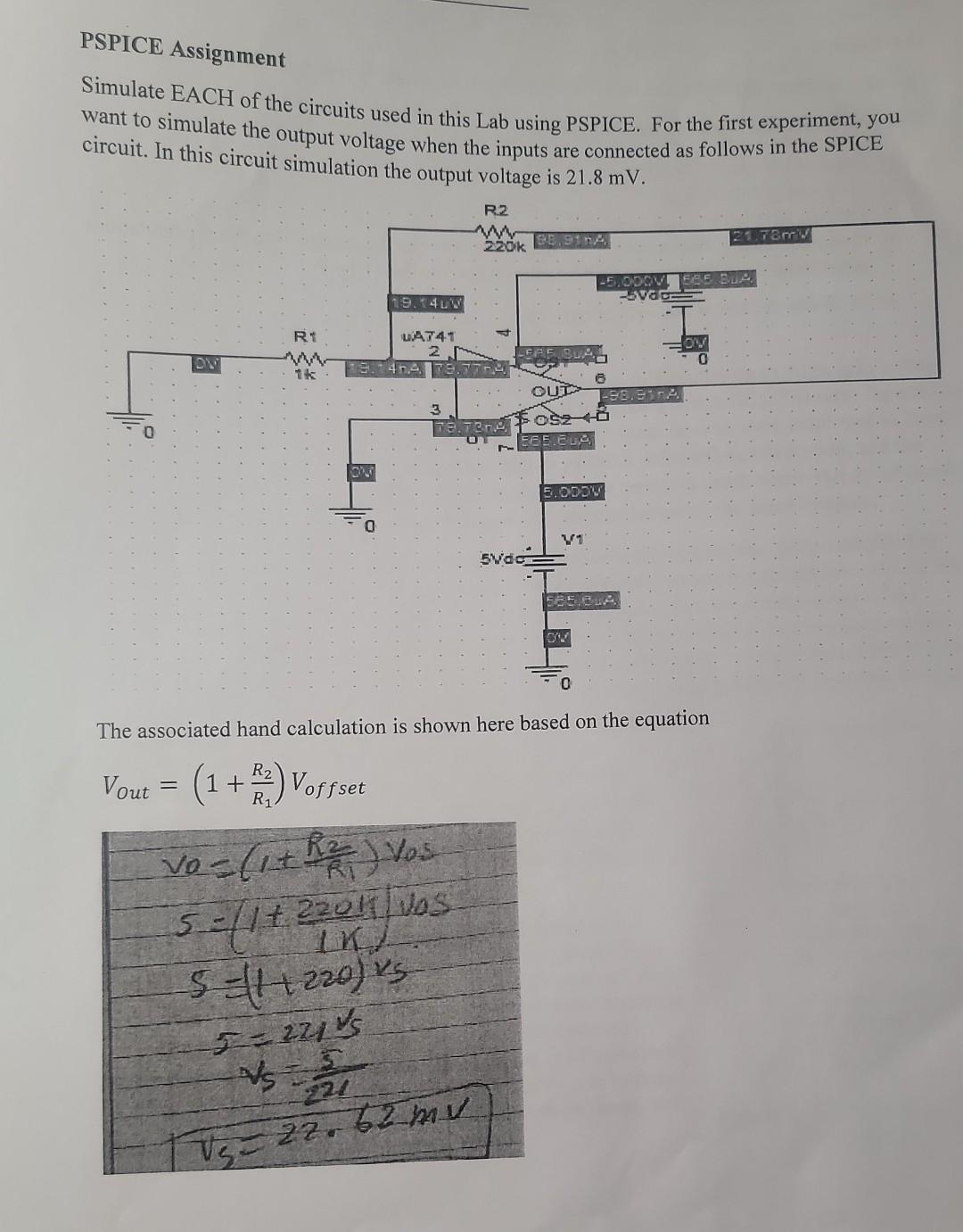 Solved Lab \#5: Operational Amplifiers Objectives: This lab | Chegg.com