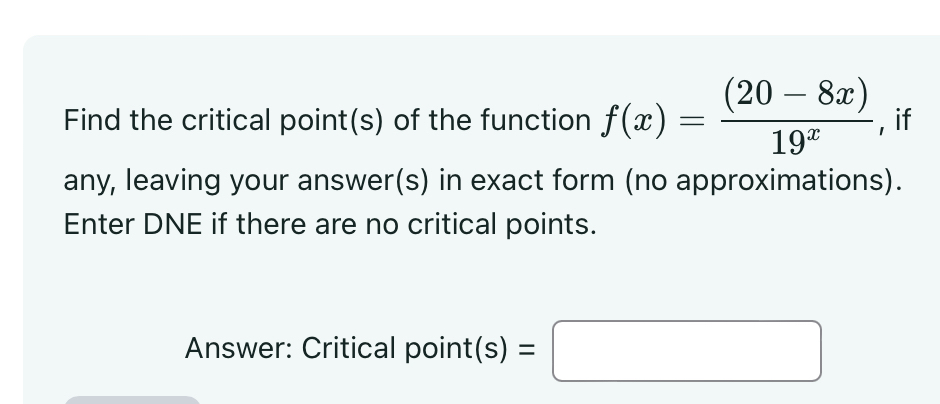 Solved Find the critical point(s) ﻿of the function | Chegg.com
