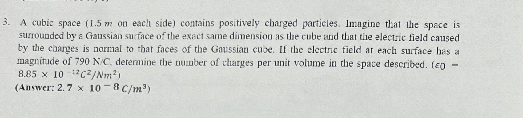 Solved A cubic space on each side) ﻿contains positively | Chegg.com