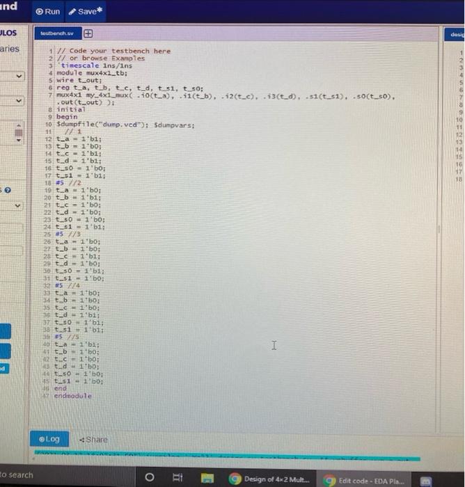 Solved I am trying to create a 8 bit wide 4 x 1 multiplexer | Chegg.com