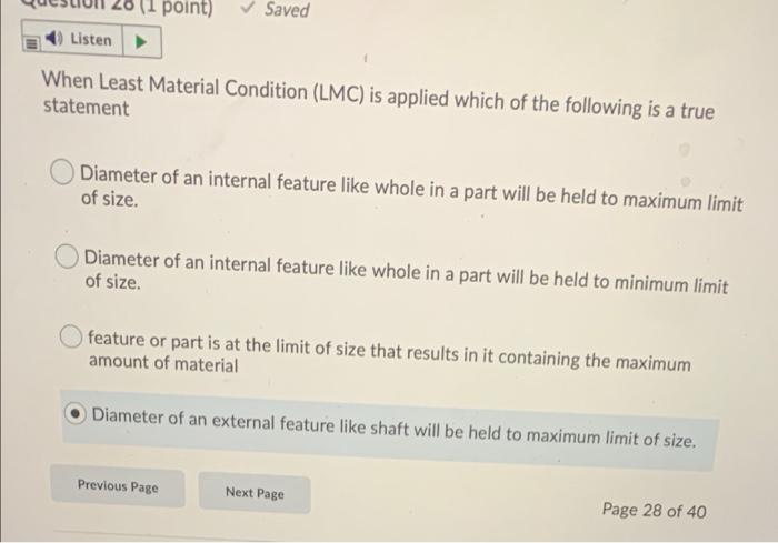 Solved point) Saved Listen When Least Material Condition | Chegg.com