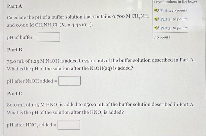 Solved Part A Calculate the pH of a buffer solution that | Chegg.com