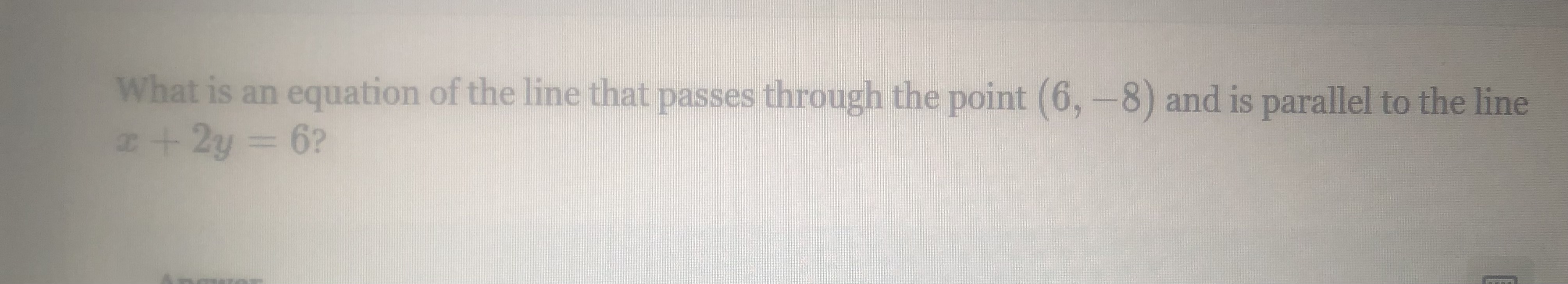 Solved What is an equation of the line that passes through | Chegg.com