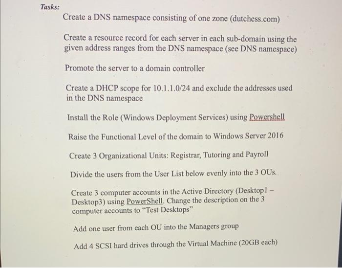 Solved Create a DNS namespace consisting of one zone | Chegg.com