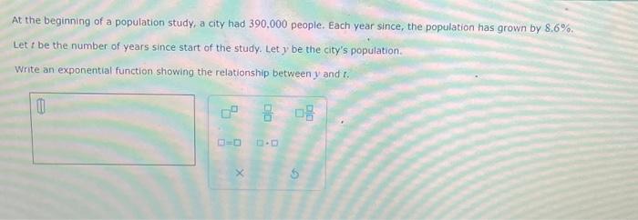 Solved At the beginning of a population study, a city had | Chegg.com