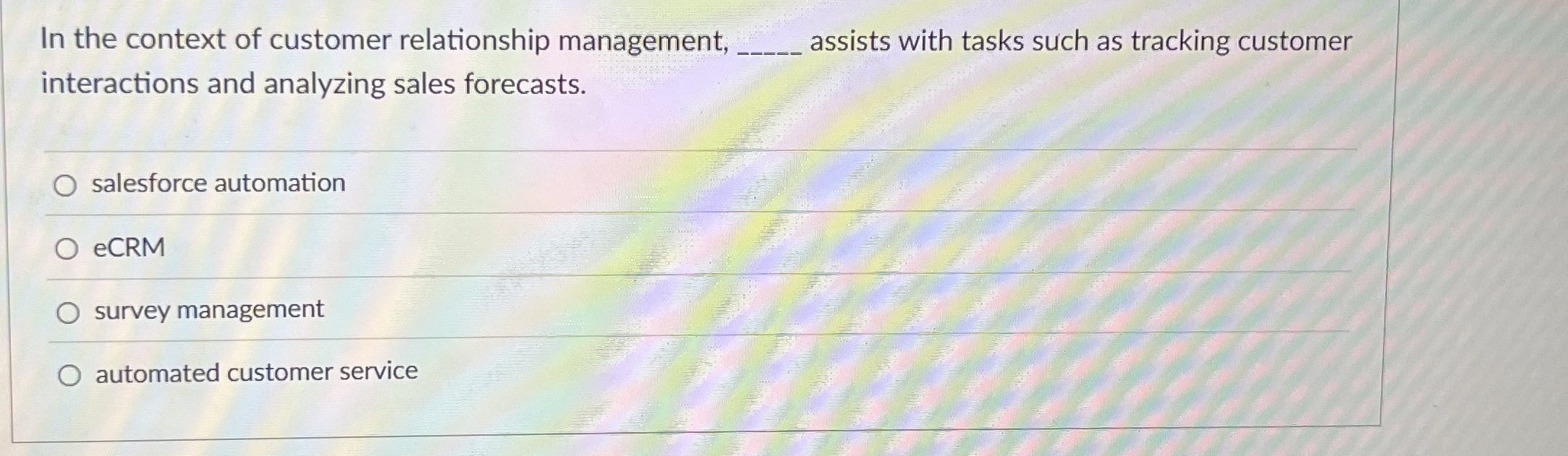 Solved In the context of customer relationship | Chegg.com