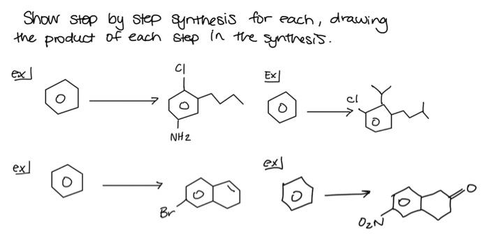 Solved Show step by step synthesis for each, drawing the | Chegg.com