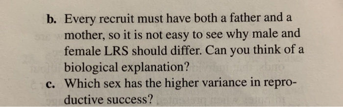Solved 19. Measurements of lifetime reproductive success | Chegg.com