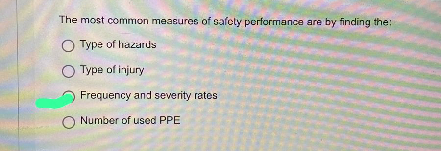 Solved The most common measures of safety performance are by | Chegg.com