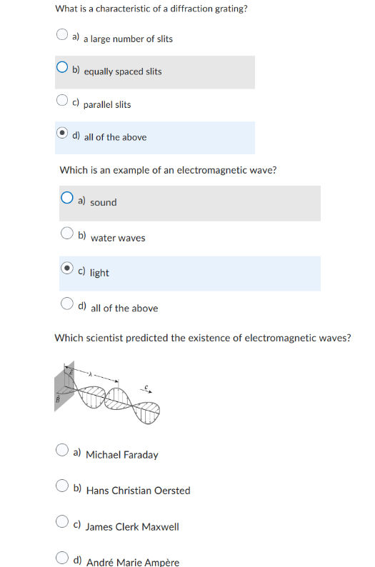 Solved What is a characteristic of a diffraction grating?a) | Chegg.com